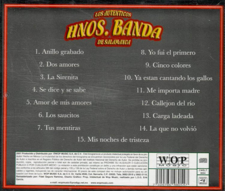 Banda Hermanos (CD Versiones Originales) CWELT-8054 – Musica Tierra ... Banda Hermanos (CD Versiones Originales) CWELT-8054 – Musica Tierra ...