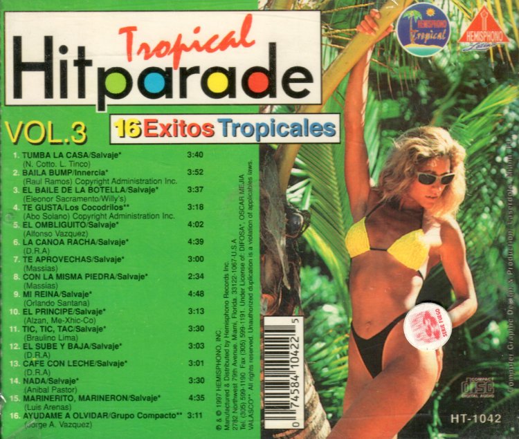 Tropical Hit Parade (CD Vol#3 15 Exitos Tropicales) RECD-1042 – Musica Tierra Caliente