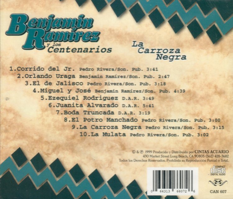 Benjamin Ramirez y Los Centenarios (CD La Carroza Negra) CAN-607 ...
