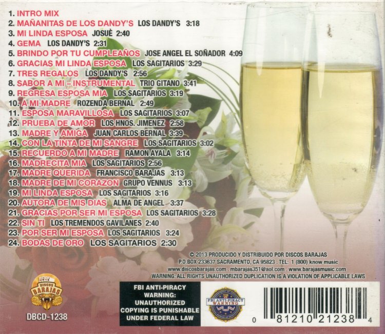 Mañanitas A Las Madres (CD 24 Exitos Brindo Por Tu Cumpleaños) DBCD-12 ...