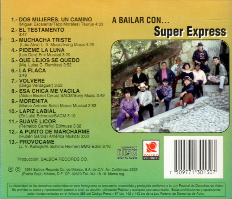 Super Express (CD A Bailar Con) BCDP-130 – Musica Tierra Caliente