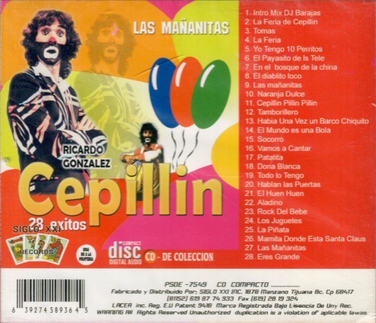 Cepillin (CD 28 Exitos Las Mañanitas, Edicion Especial) SIGL-89364 ...
