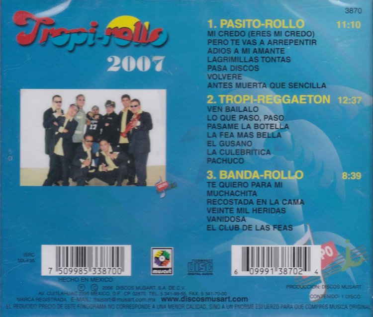Tropi-Rollo (CD 2007) CDP-3870 – Musica Tierra Caliente