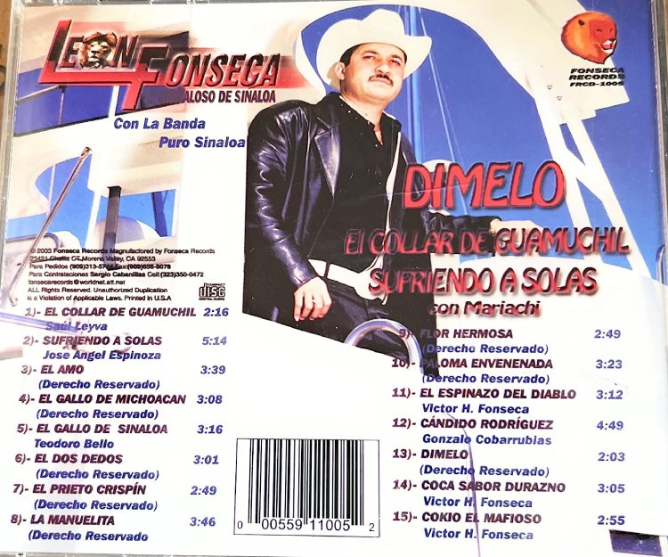 Leon Fonseca, Banda Puro Sinaloa (CD Dimelo) FRCD-1100 – Musica Tierra ...