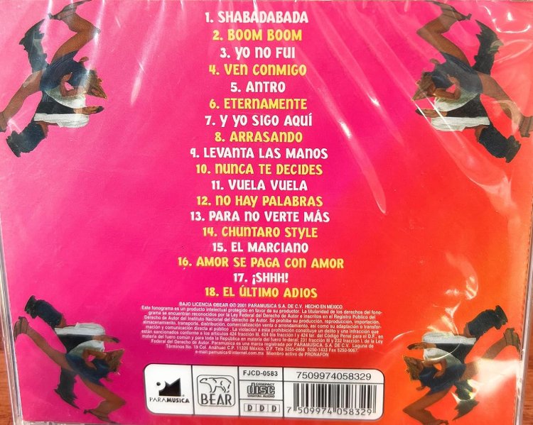 Bailando Con Los Exitos 2001 (CD Varios Artistas) FJCD-0583 – Musica ...