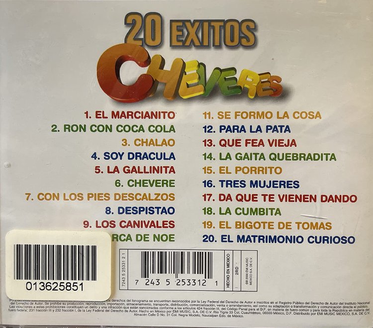 Mister Chivo (CD 20 Exitos Cheveres) EMI-25331 – Musica Tierra Caliente