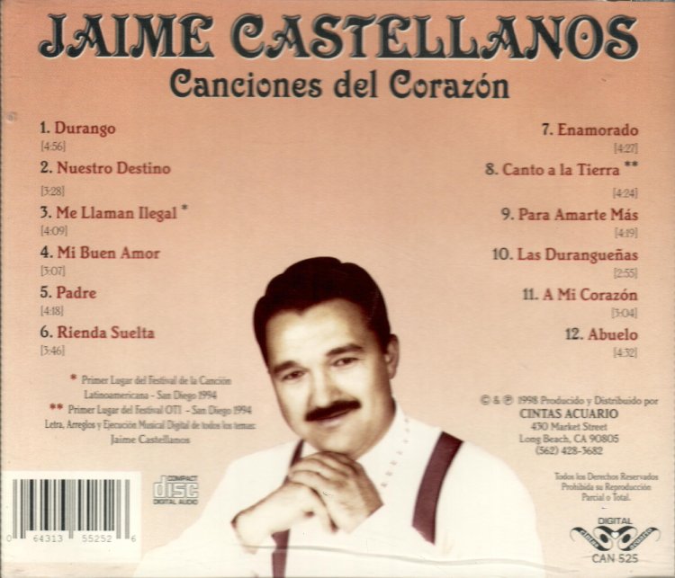 Jaime Castellanos (CD Canciones del Corazon) CAN-525 – Musica Tierra ...