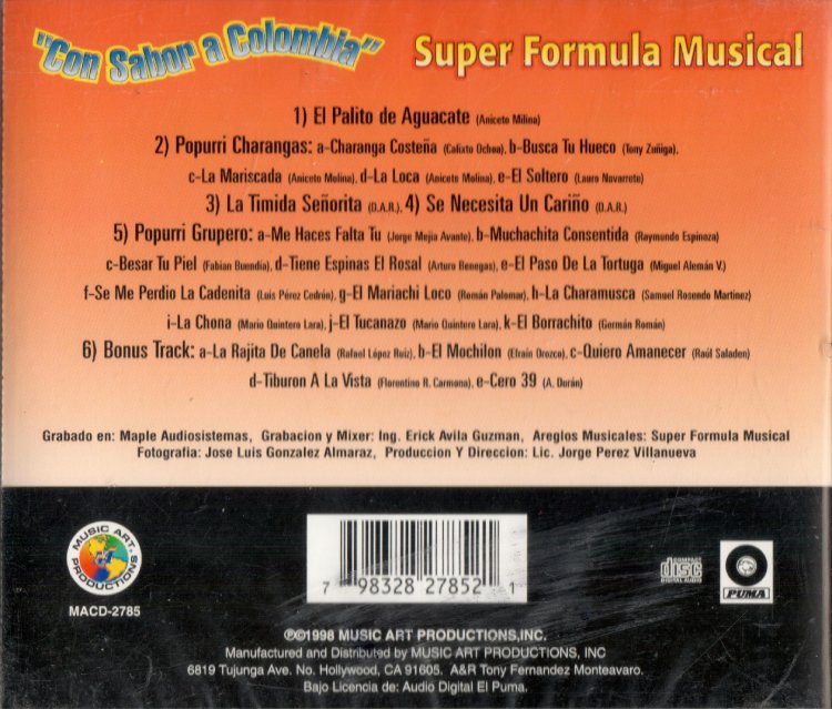 Super Formula Musical (CD Con Sabor Colombiano) MACD-2785 – Musica ...