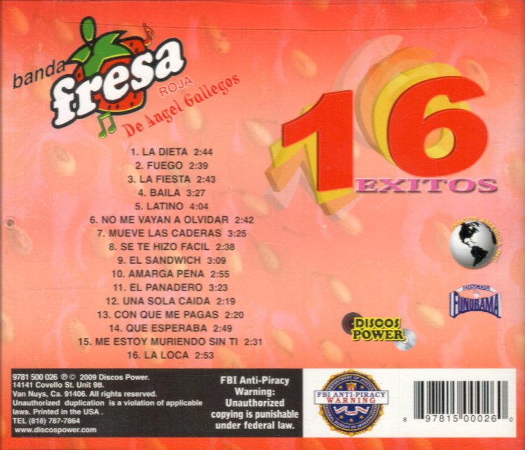 Fresa Banda(CD 16 Exitos) POWE-0260 – Musica Tierra Caliente
