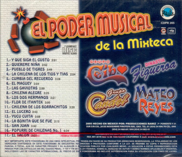 El Poder Musical de la Mixteca (CD 17 Exitos Artistas Originales) CDPR ...