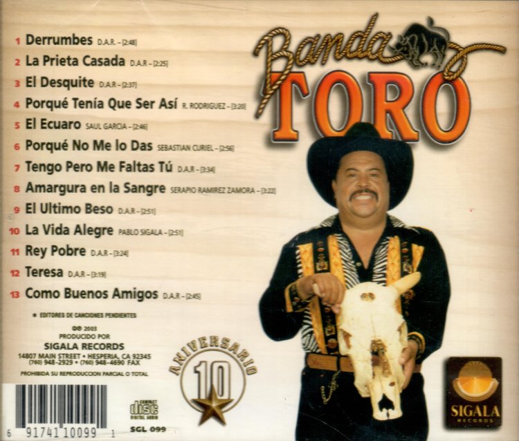 Toro Banda (CD El Ecuaro) SGL-099 – Musica Tierra Caliente
