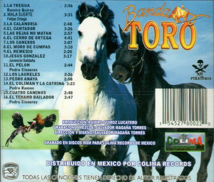 Toro Banda (CD Corridos y Canciones) CR-8002 – Musica Tierra Caliente