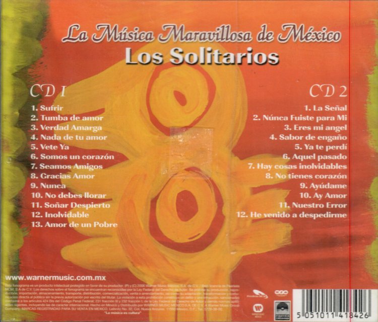 Solitarios (2CD La Musica Maravillosa De Mexico) WEAX-4184 – Musica ...