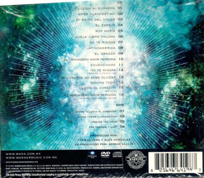 Mana (CD-DVD Drama Y Luz Deluxe Edition) WEAL-64198 – Musica Tierra ...
