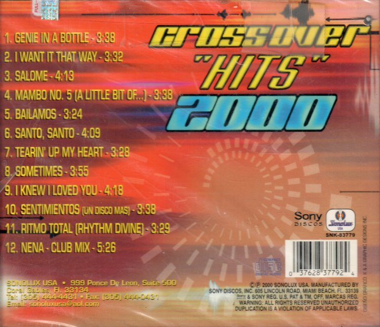 Crossover (CD Hits 2000) SNK-83779 – Musica Tierra Caliente