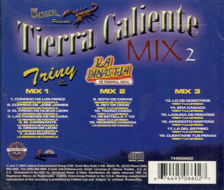 Tierra Caliente (CD Mix#2 Varios Artistas Originales) LIDER-50660 ...