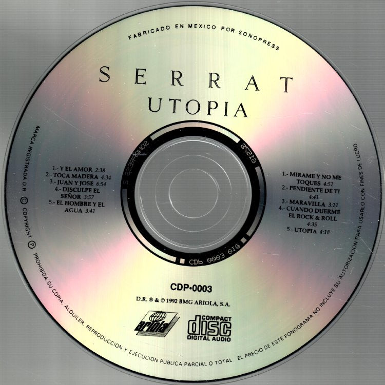 Joan Manuel Serrat (CD Utopia) CDP-0003 – Musica Tierra Caliente