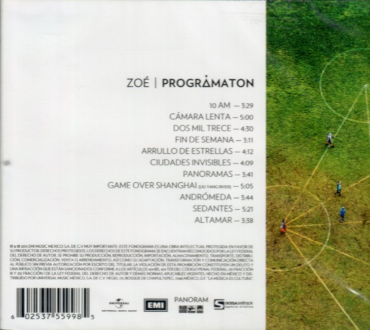Zoe (CD Programaton) EMIX-55998 – Musica Tierra Caliente