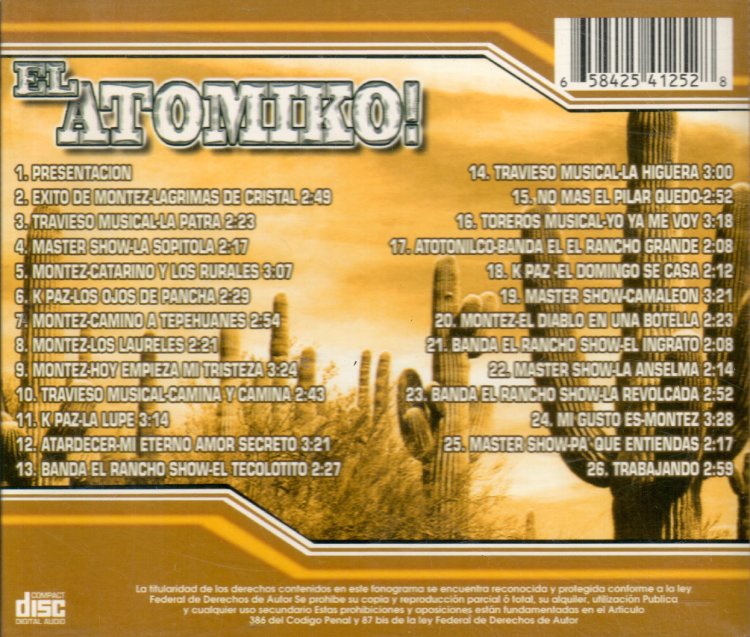 El Atomiko 3 (CD La Mixx del;) – Musica Tierra Caliente