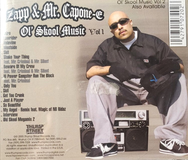 Zapp & Mr. Capone-E (CD Vol#1 Ol Skool Music Parental Advisory) THUMP ...