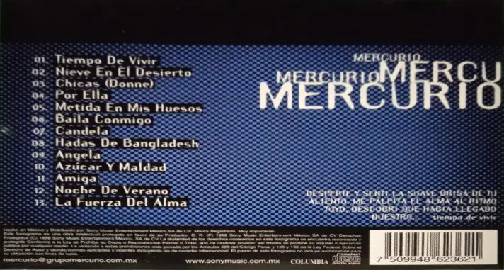 Mercurio (CD Tiempo de Vivir) CDMN-6236 – Musica Tierra Caliente