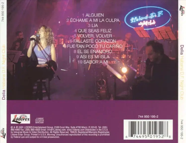 Delia (CD Habana D.F. Night Club) LIDER-50195 – Musica Tierra Caliente