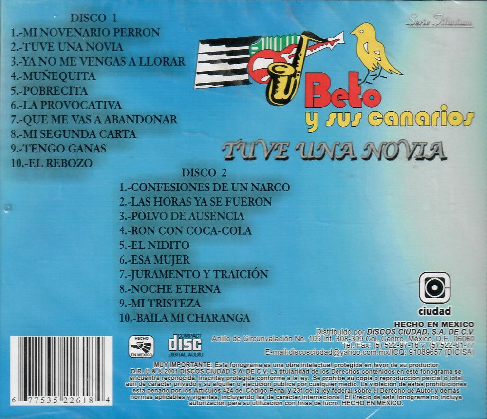 Beto Y Sus Canarios (2CD Tuve Una Novia) CDCT-2261 OB n/az – Musica ...
