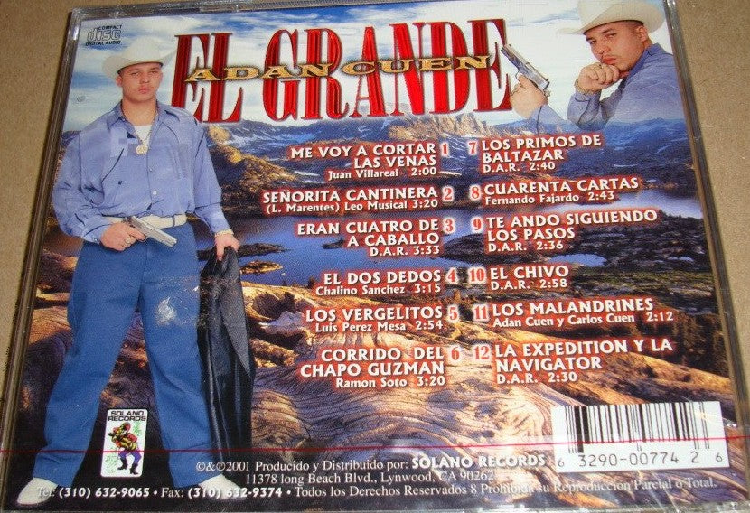 Adan Cuen (CD Corrido Del Chapo Guzman) Sr-80 – Musica Tierra Caliente
