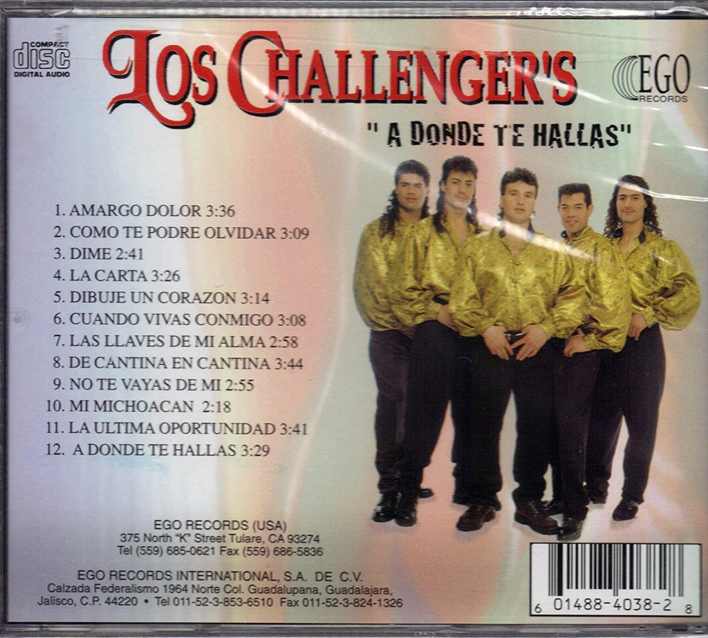 Challenger's (CD A Donde Te Hallas) ERCD-4038 OB – Musica Tierra Caliente