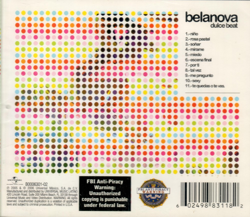 Belanova (CD Dulce Beat) UMGX-1670 OB n/az – Musica Tierra Caliente