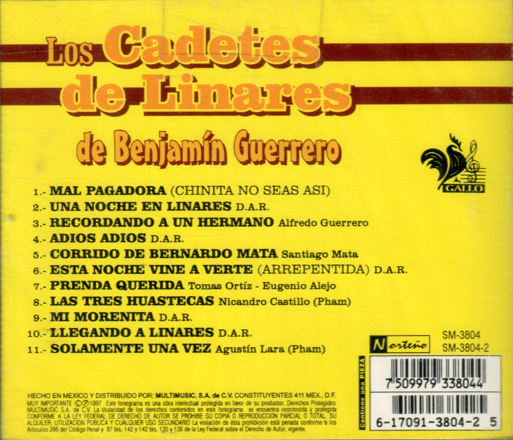 Cadetes de Linares De Benjamin Guerrero (CD El Soltero) SM-3804 OB ...