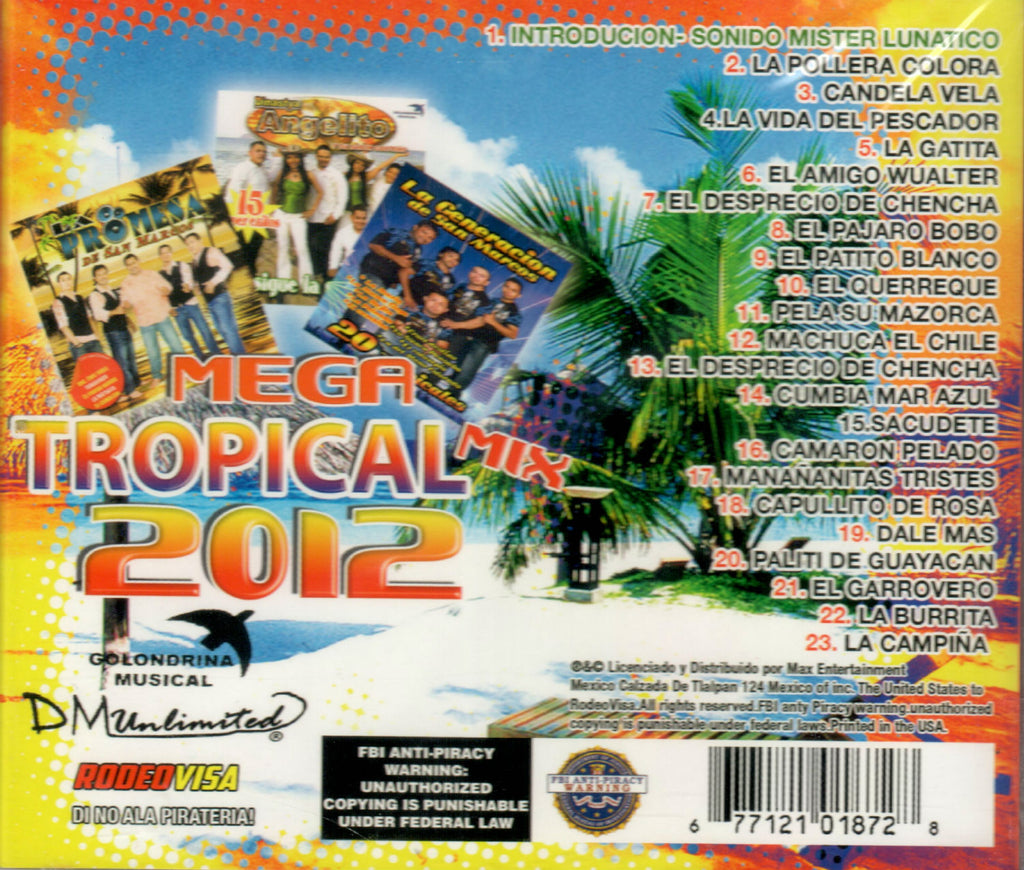 Mega Tropical Mix 2012 (CD Varios Grupos) RVCD-0187 – Musica Tierra ...