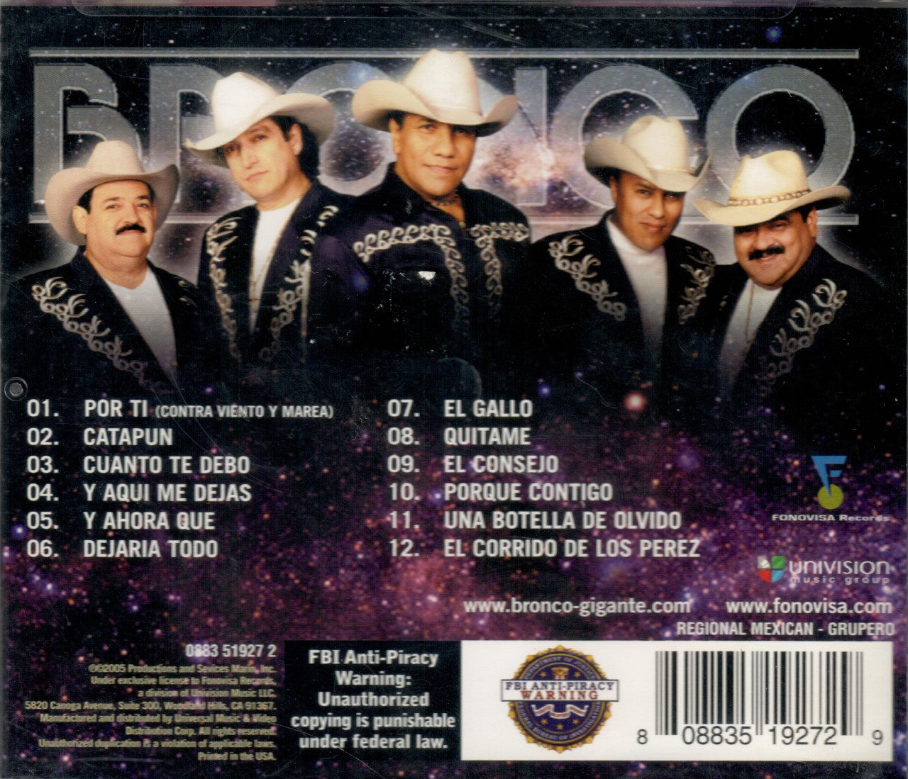 Bronco, El Gigante de America (CD Por Ti) FONO-51927 OB N/AZ – Musica ...