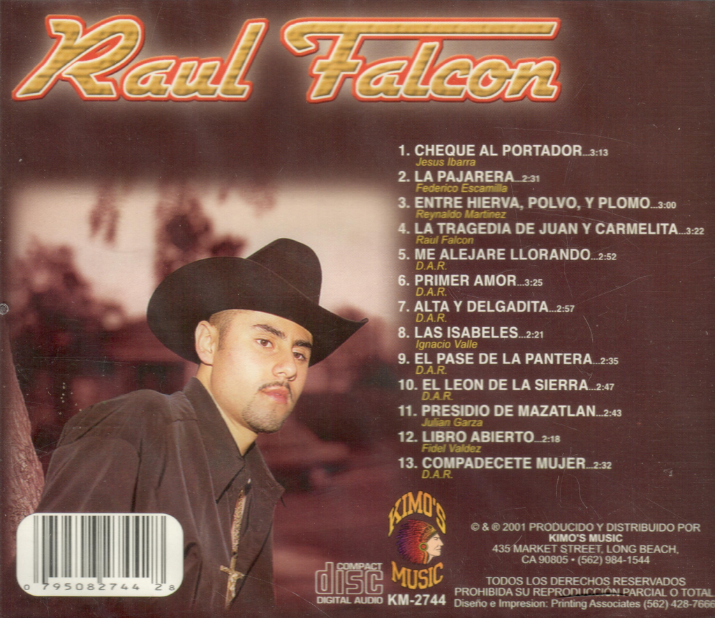 Raul Falcon (CD Cheque Al Portador) KM-2744 CH – Musica Tierra Caliente