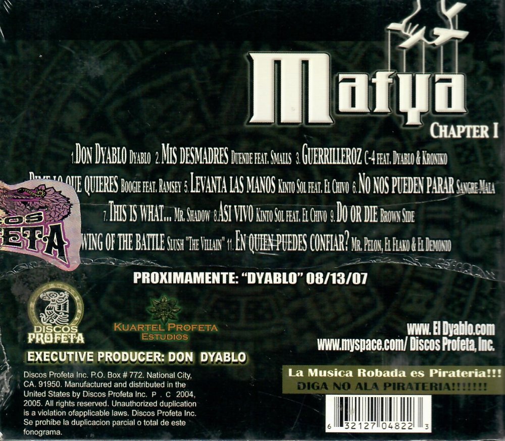 Mafya (CD Chapter 1) Prof-70482 – Musica Tierra Caliente