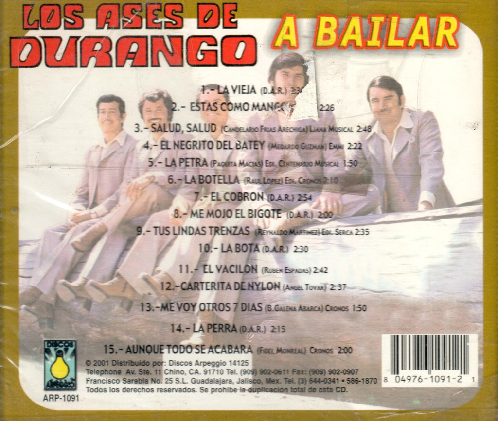 Ases de Durango (CD A Bailar 15 Exitos) ARP-1091 OB – Musica Tierra ...