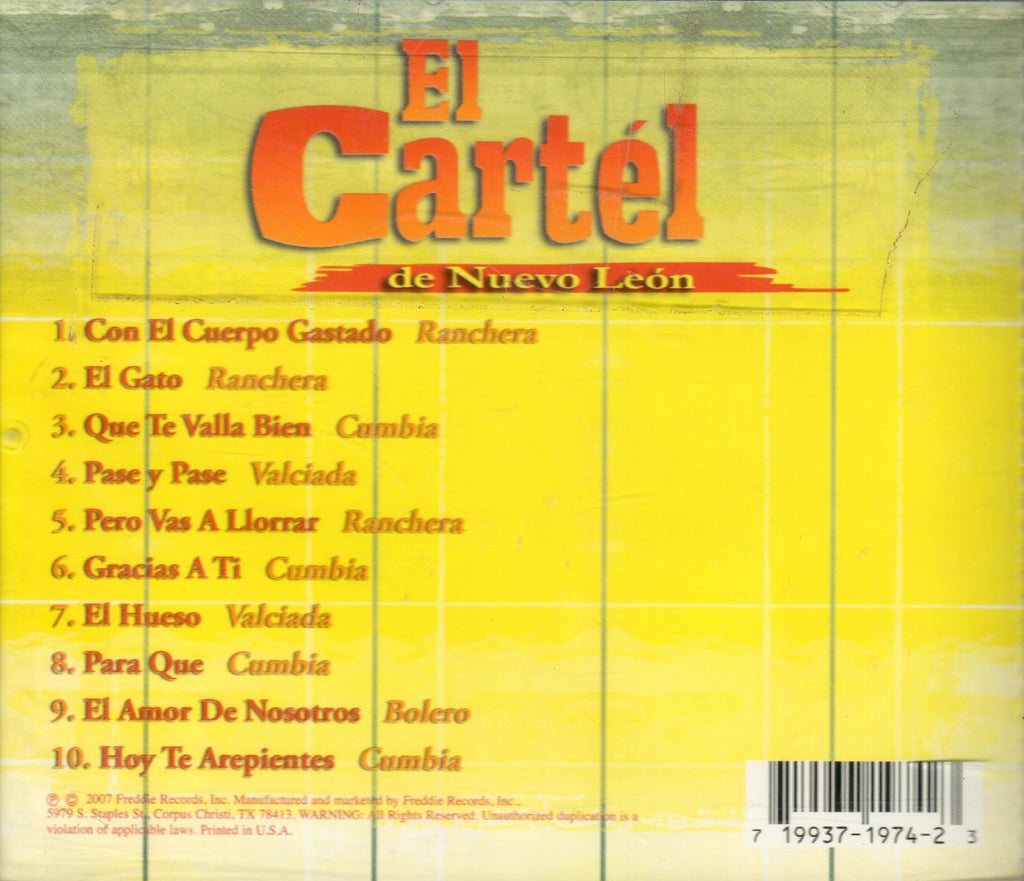 Cartel De Nuevo Leon (CD Con El Cuerpo Gastado) FRCD-1974 ob – Musica ...