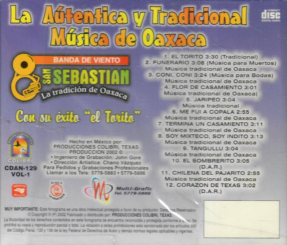San Sebastian Banda (CD Vol#1 Autentica Y Tradicional Musica De Oaxaca ...