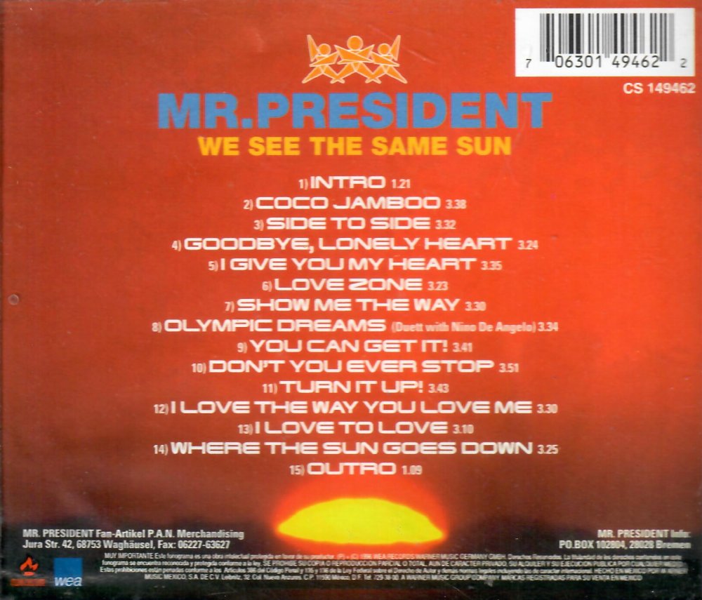 Mr. President (CD We See The Same Sun) WEAX-4946 – Musica Tierra Caliente