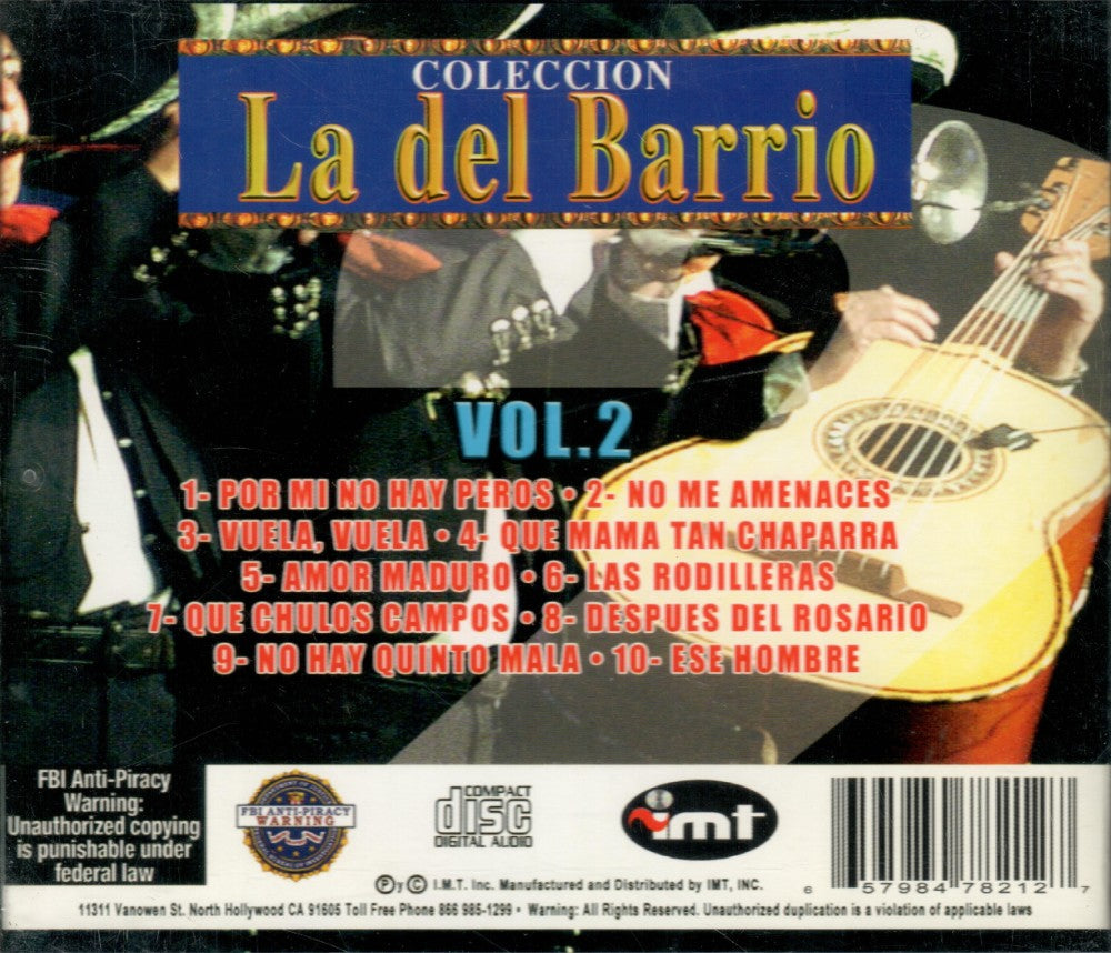 Coleccion La del Barrio (CD Vol#2 Covers, Varios) IMT-7821 Ob N/Az ...