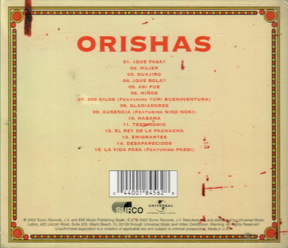 Orishas (CD Emigrante) UMVD-18456 – Musica Tierra Caliente