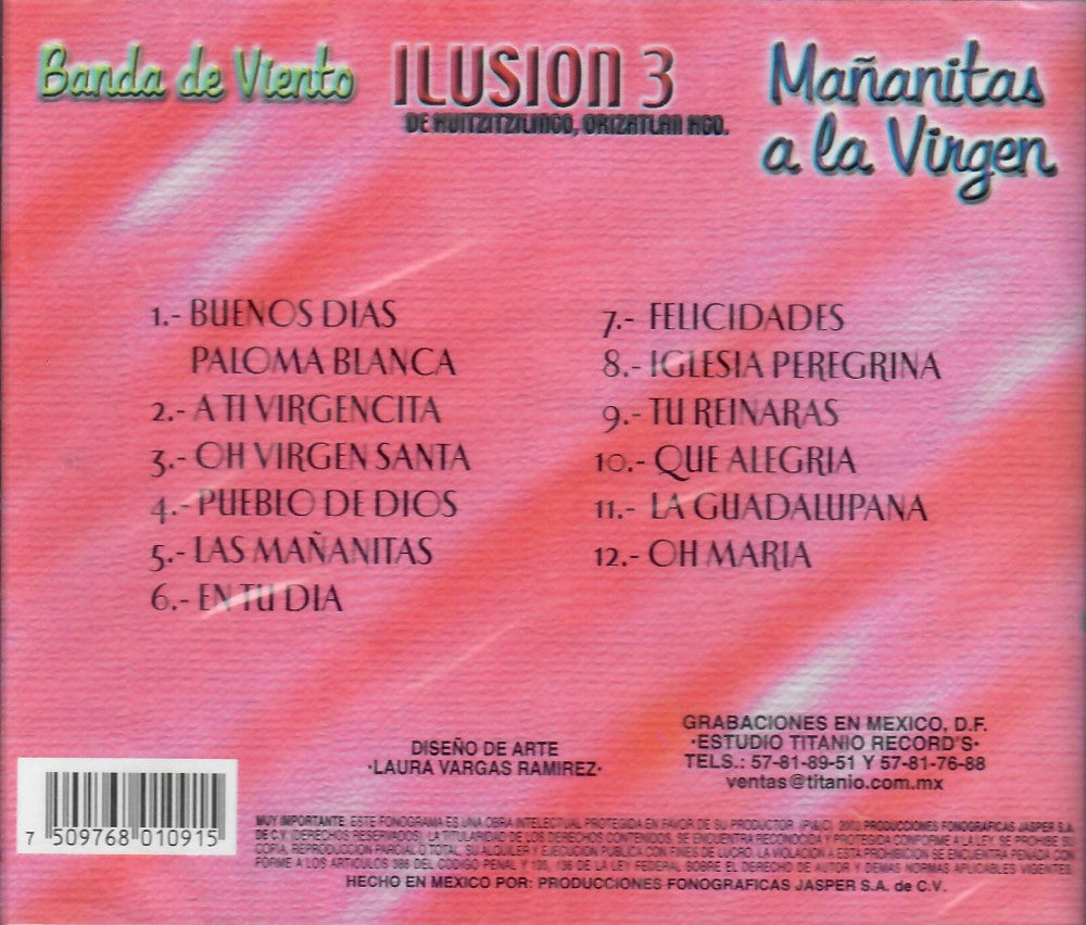 Ilusion 3 Banda (CD Mananitas A La Virgen) CDNA-1091 CH – Musica Tierra ...