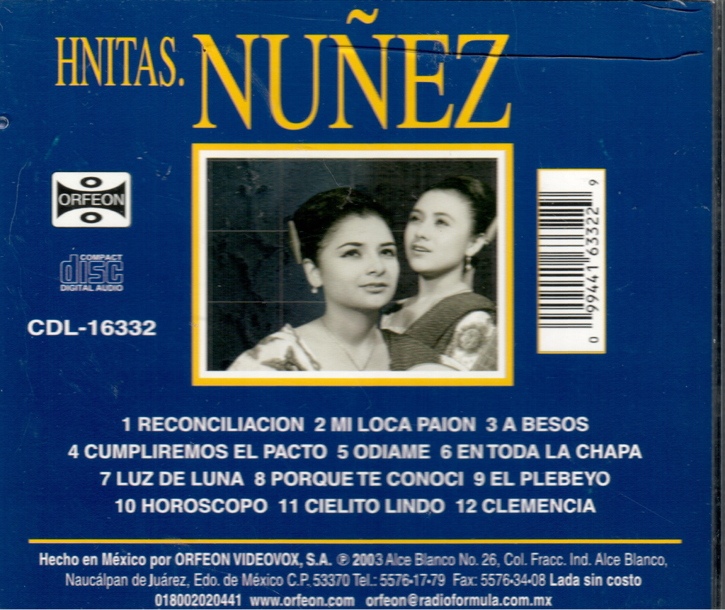 Hermanas Nunez (CD Canciones Inolvidables) CDL-16332 – Musica Tierra ...