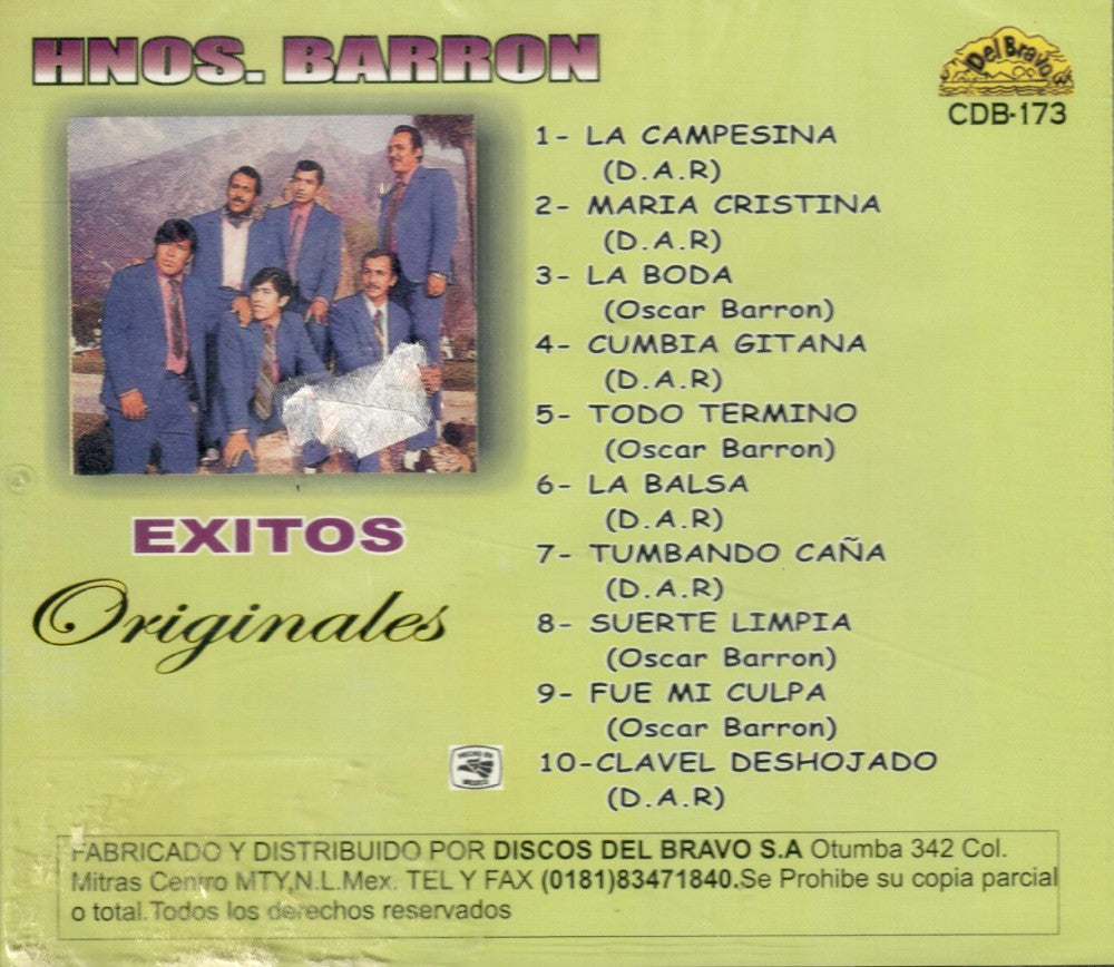 Barron Hermanos (CD 10 Exitos Originales) CDB-173 OB – Musica Tierra ...